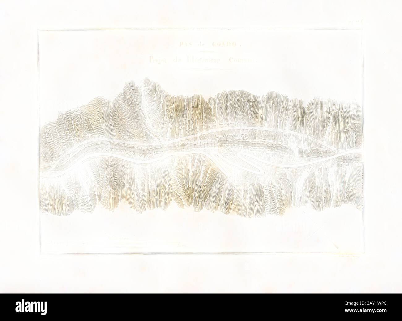 A detailed topographical map illustrating a mountainous region ...