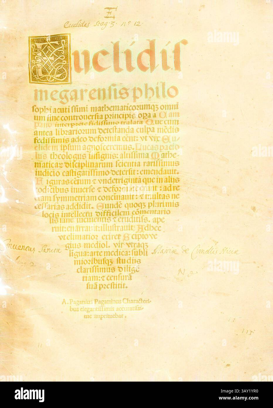 An ancient manuscript featuring a mathematical treatise, the text ...