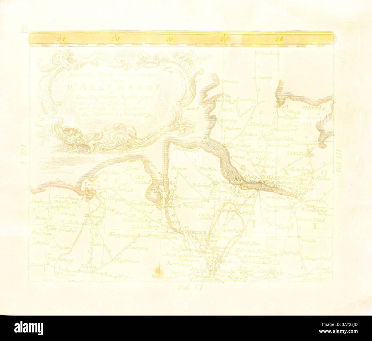 A detailed map illustrating regions of Germany, featuring intricate ...