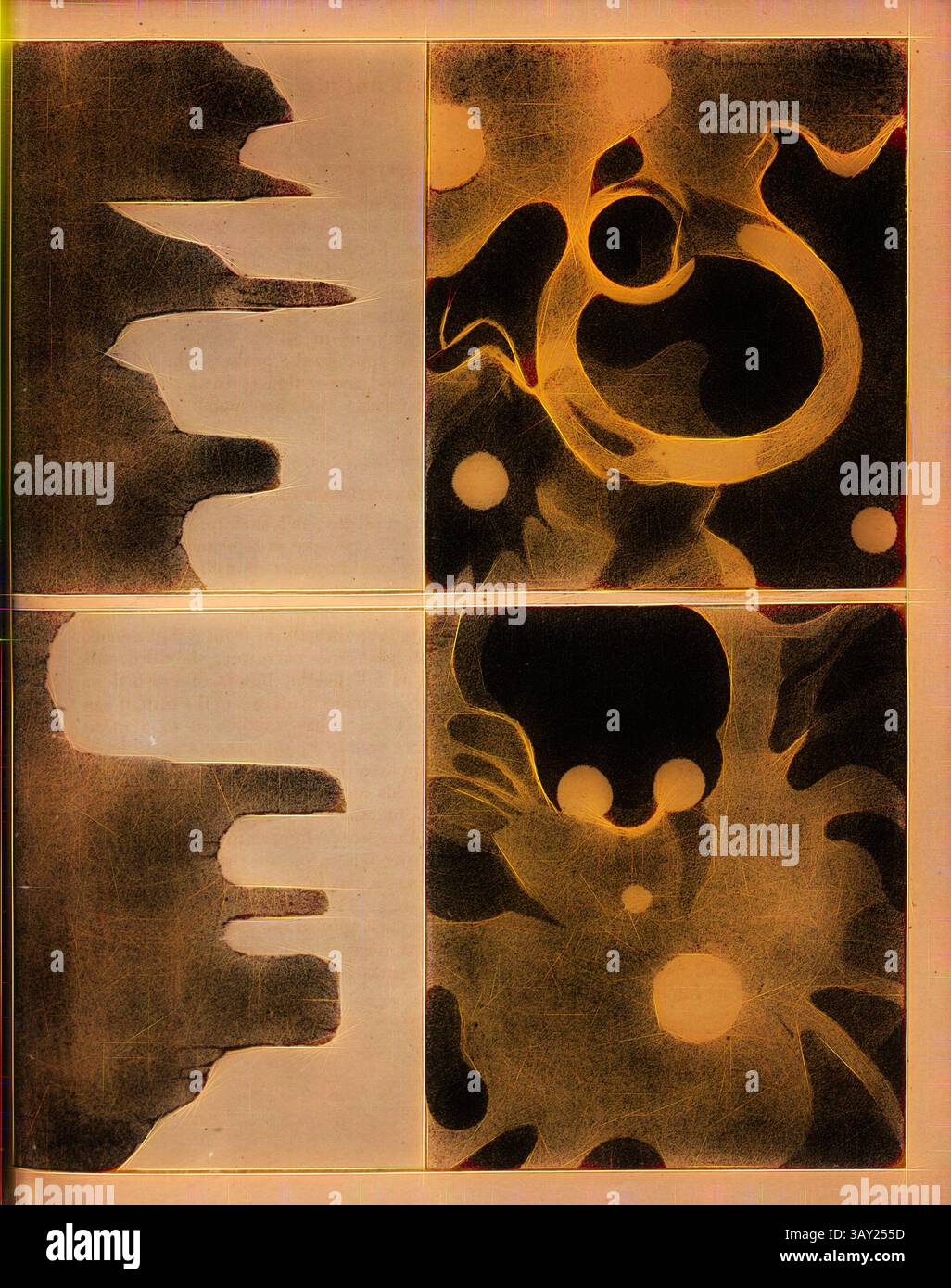 Abstract shapes and forms intertwine, creating a dynamic interplay of ...