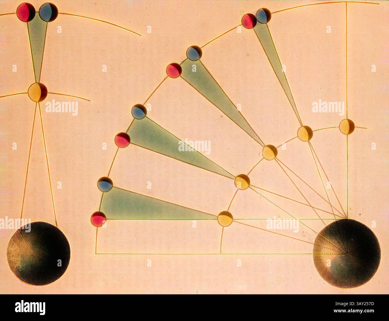 A series of geometric shapes interconnected by lines, showcasing ...