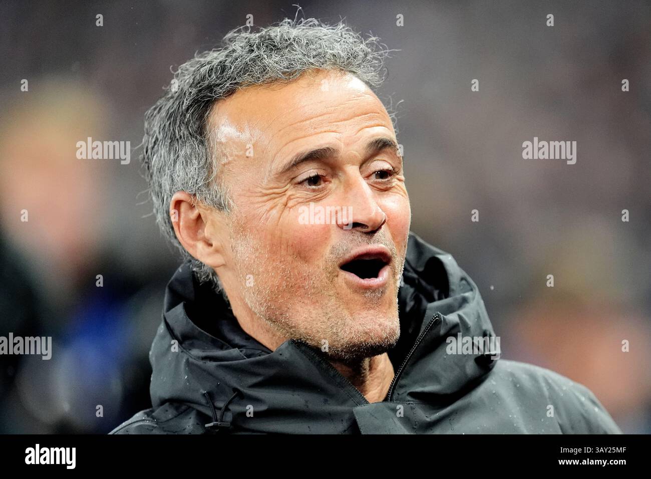 Paris Saint-Germain manager Luis Enrique during the UEFA Champions ...