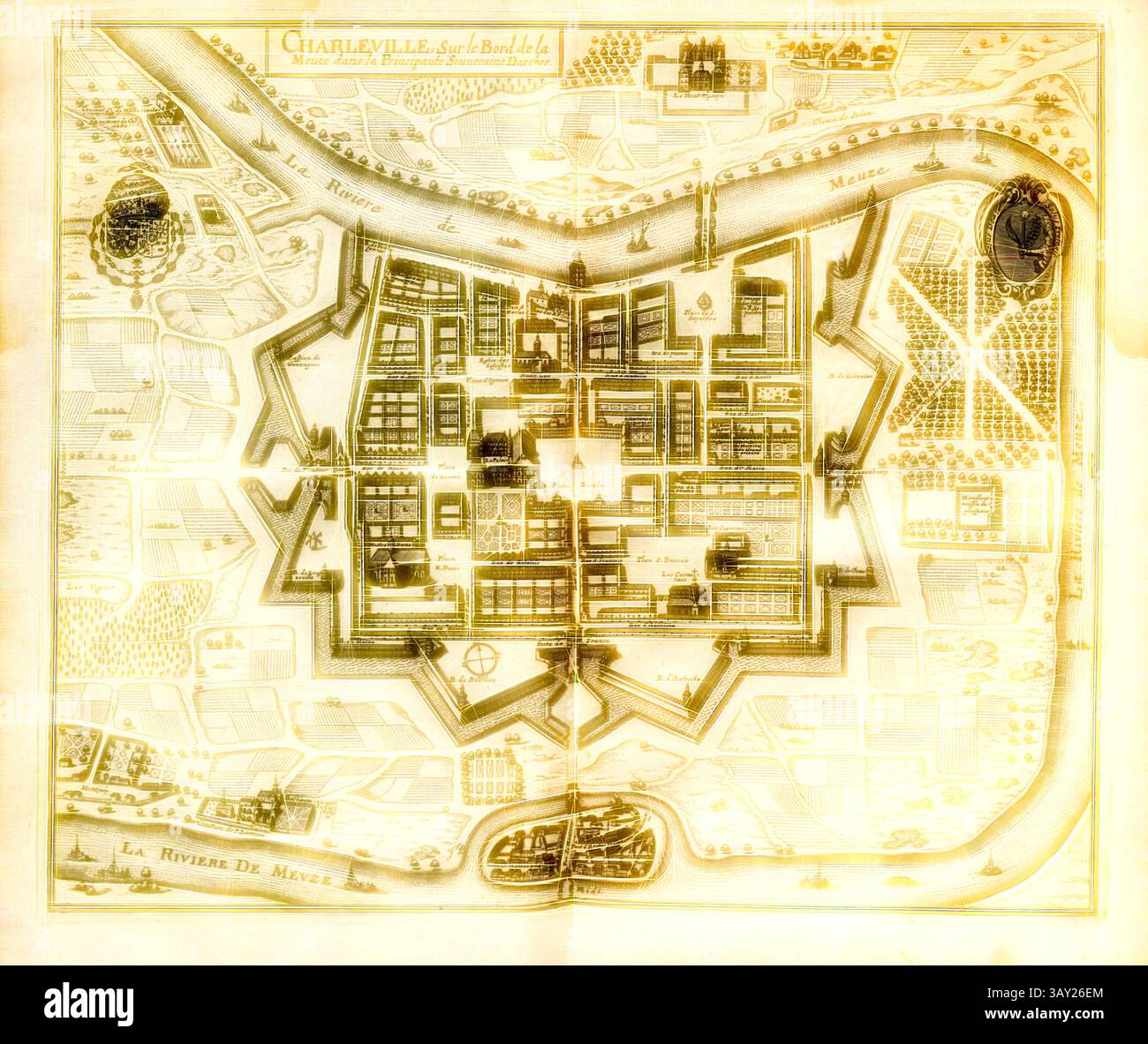 Detailed historical map of charleville hi-res stock photography and ...