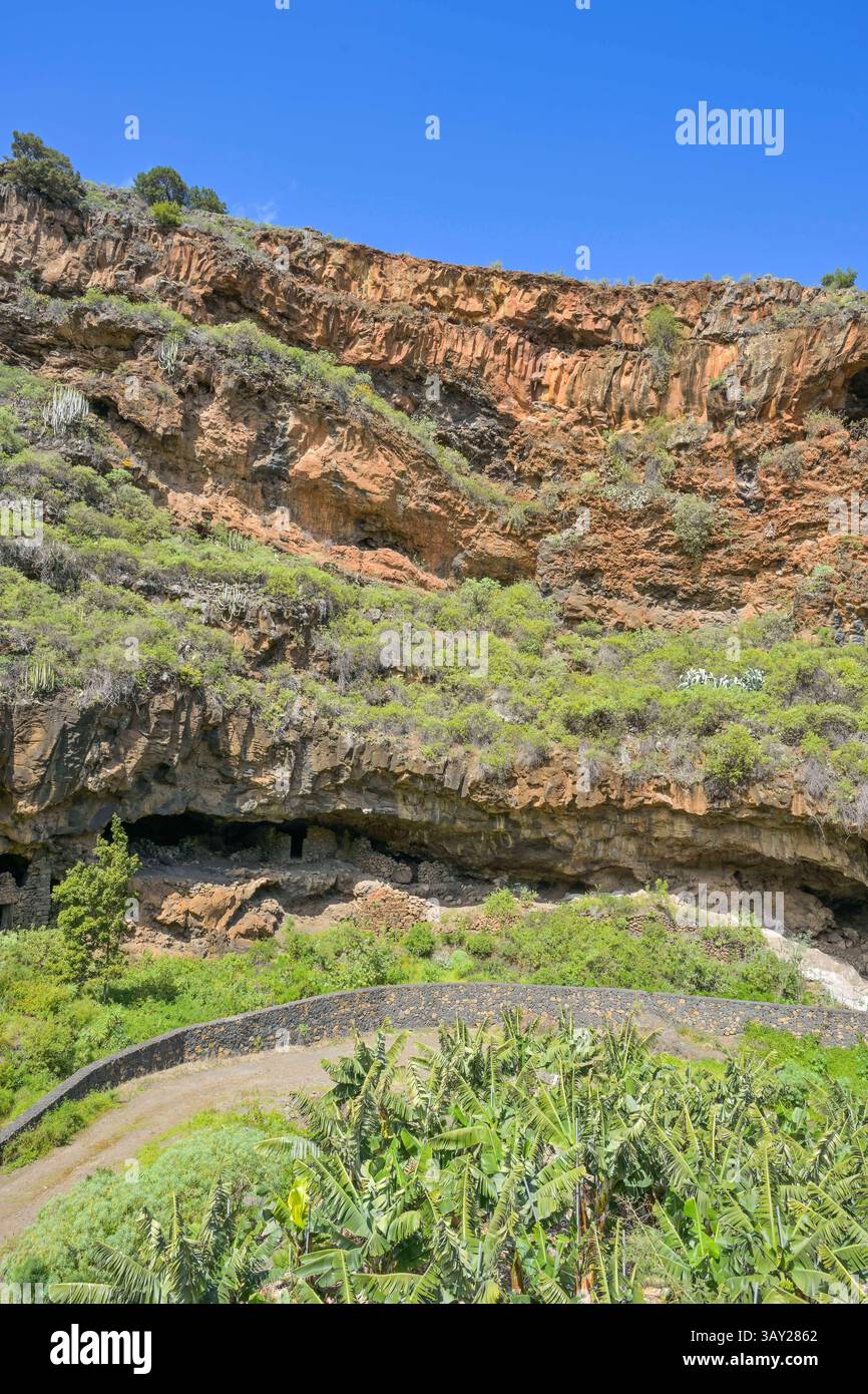 Schlucht Barranco de San Juan, Archäologischer Park Parque Arqueologico ...