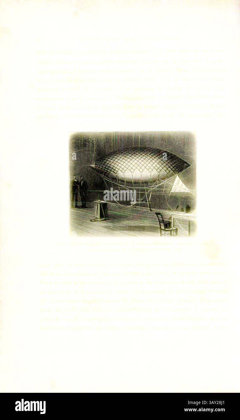 An early concept of a futuristic flying machine is depicted, featuring ...