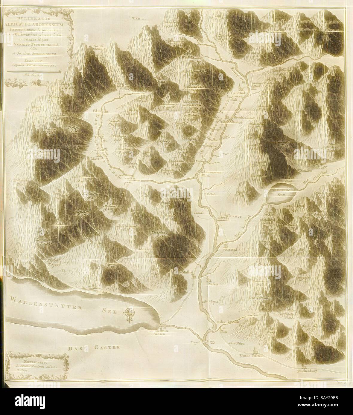 A detailed topographical map depicting a mountainous region, featuring ...