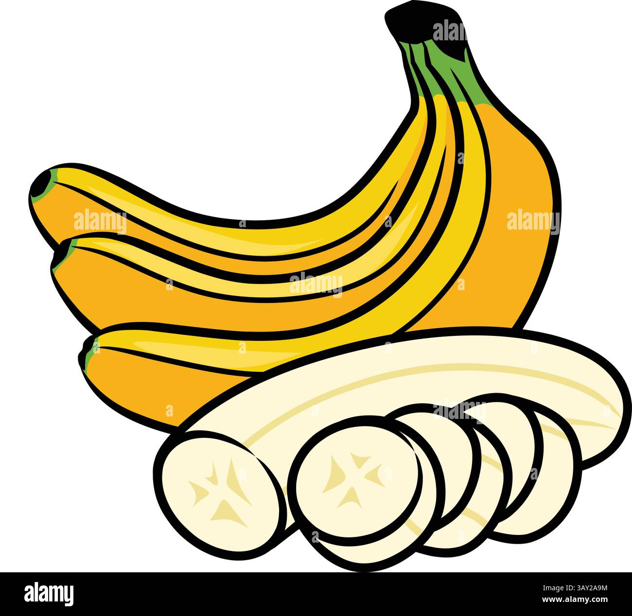 Green bananas on white background Stock Vector Images - Alamy