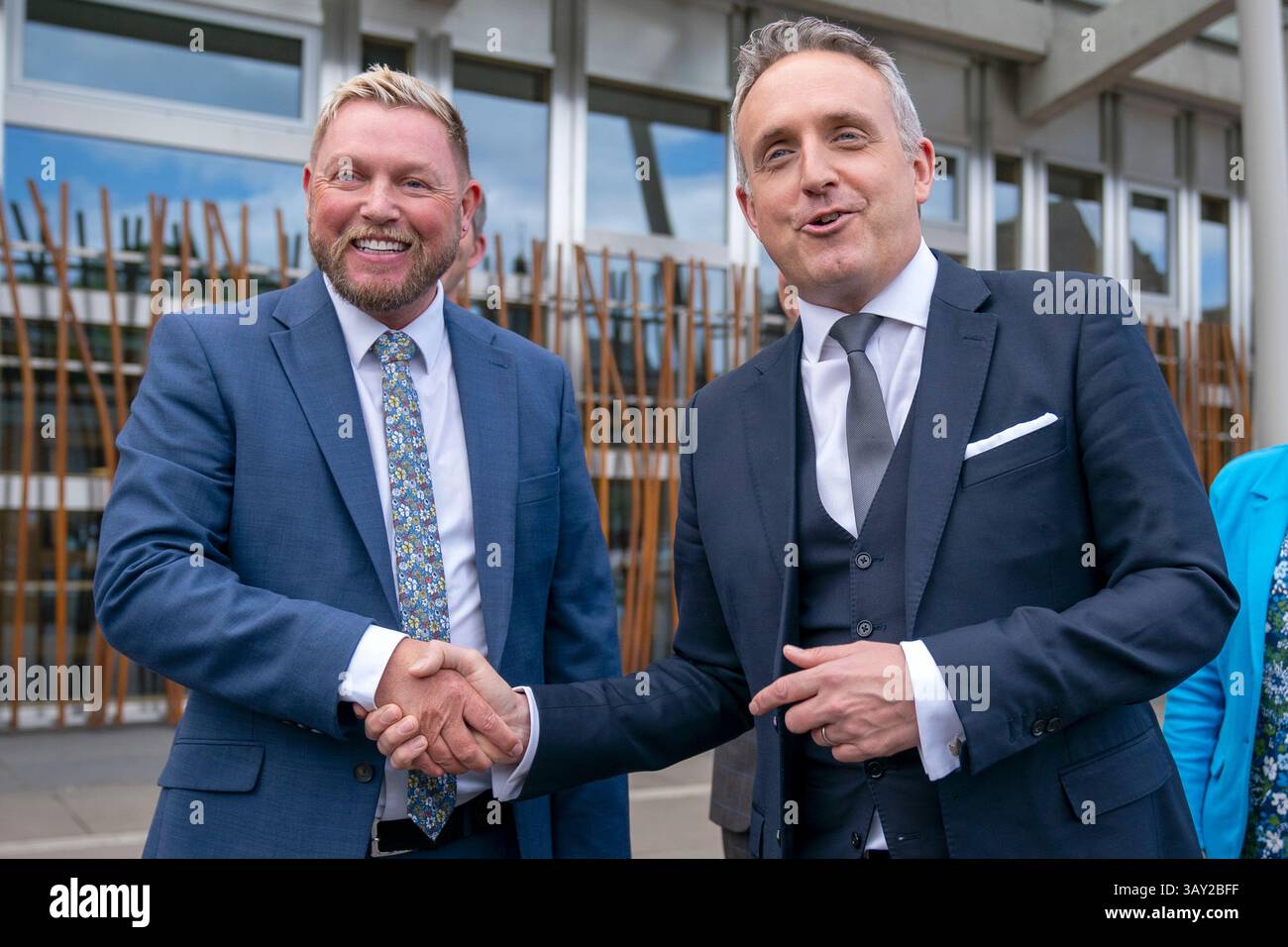 Scottish Liberal Democrat leader Alex Cole-Hamilton (right) and fellow ...