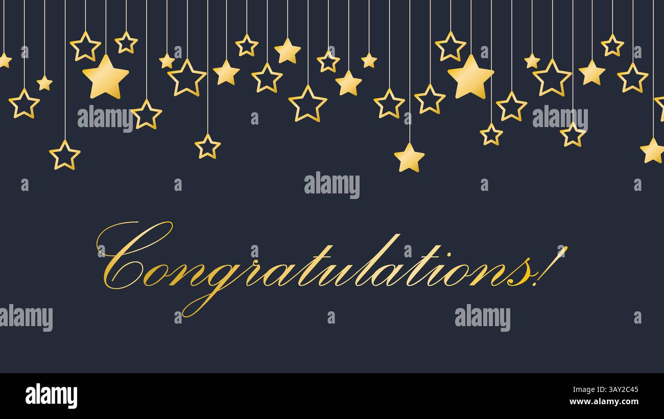 Horizontal banner with congratulations words. Festive background with ...