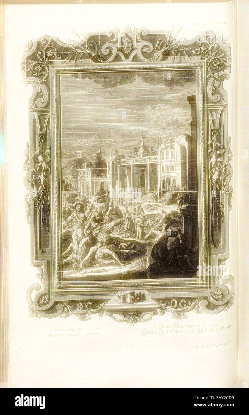 A detailed historical scene depicts a grand architectural landscape ...