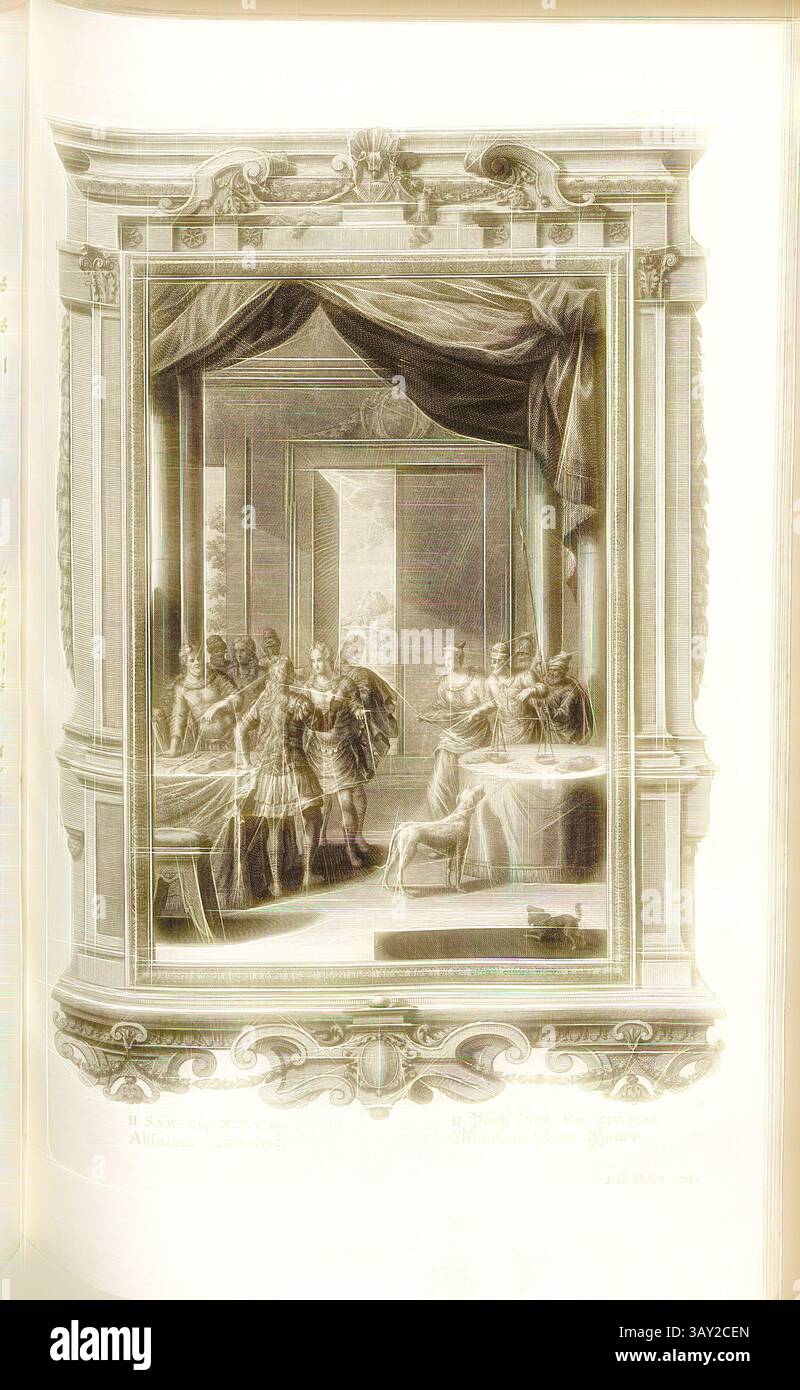 A detailed scene depicting a group of figures within an ornate setting ...
