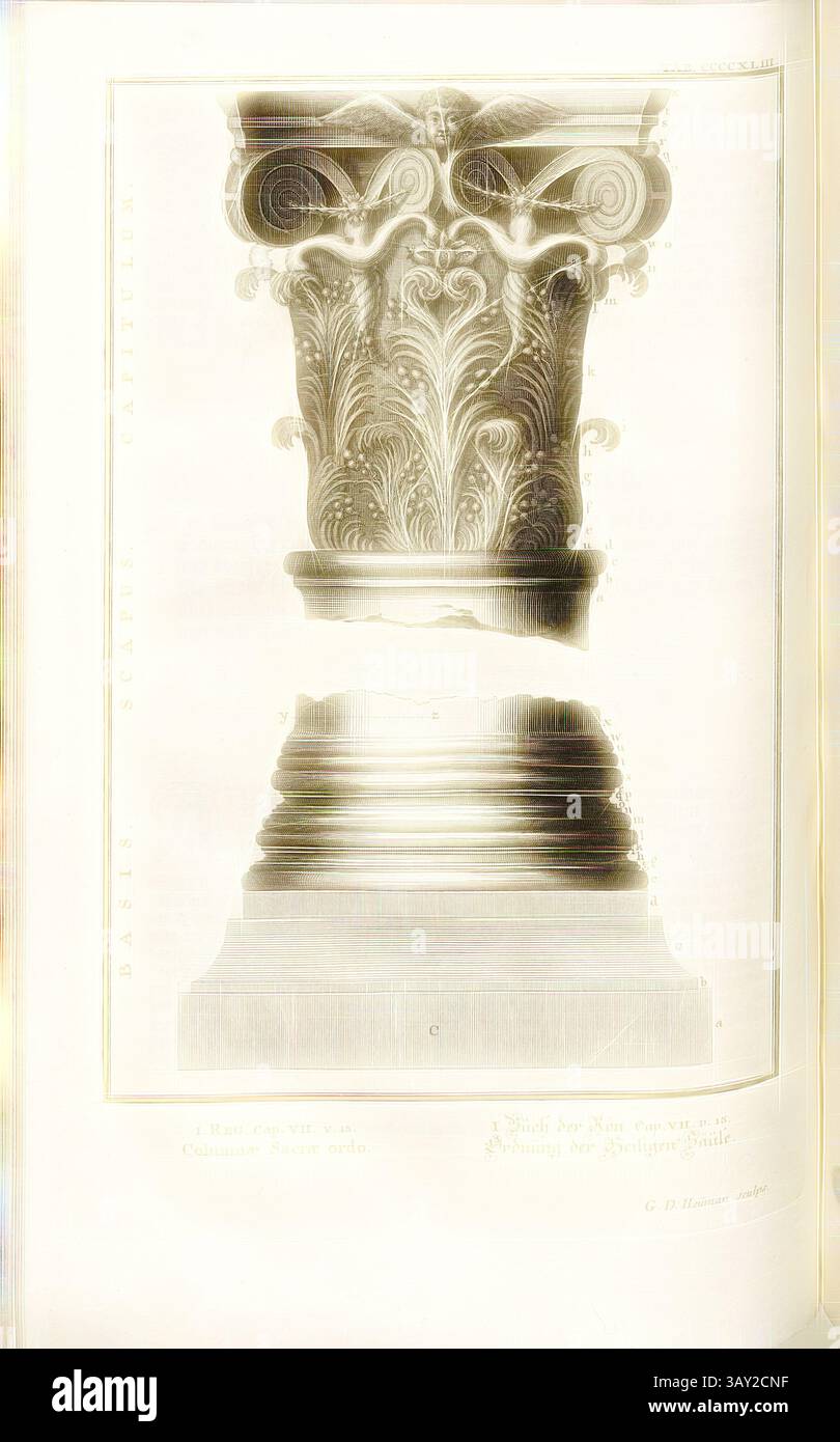 An ornate architectural column showcases intricate carvings of mythical ...