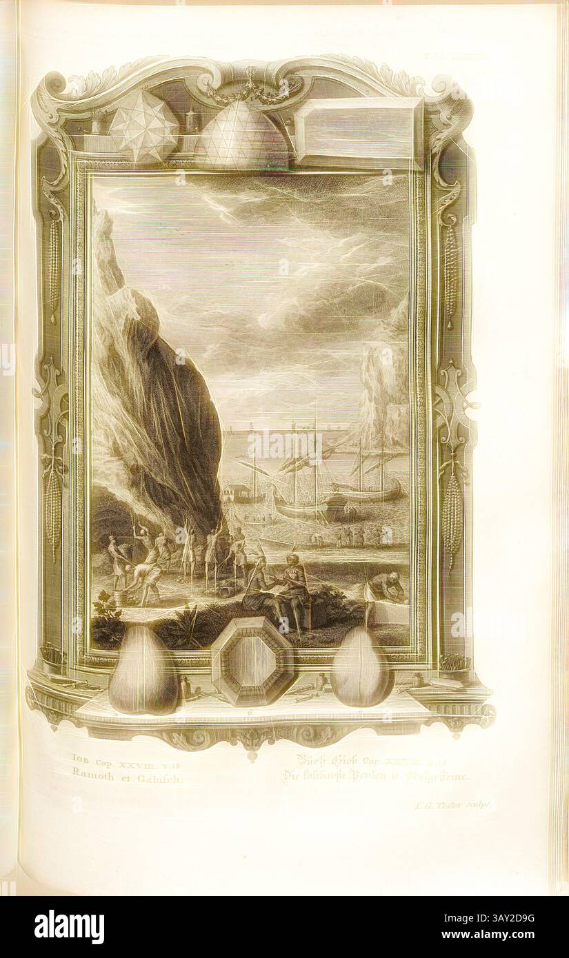 A detailed scene depicting a coastal landscape, where figures are ...