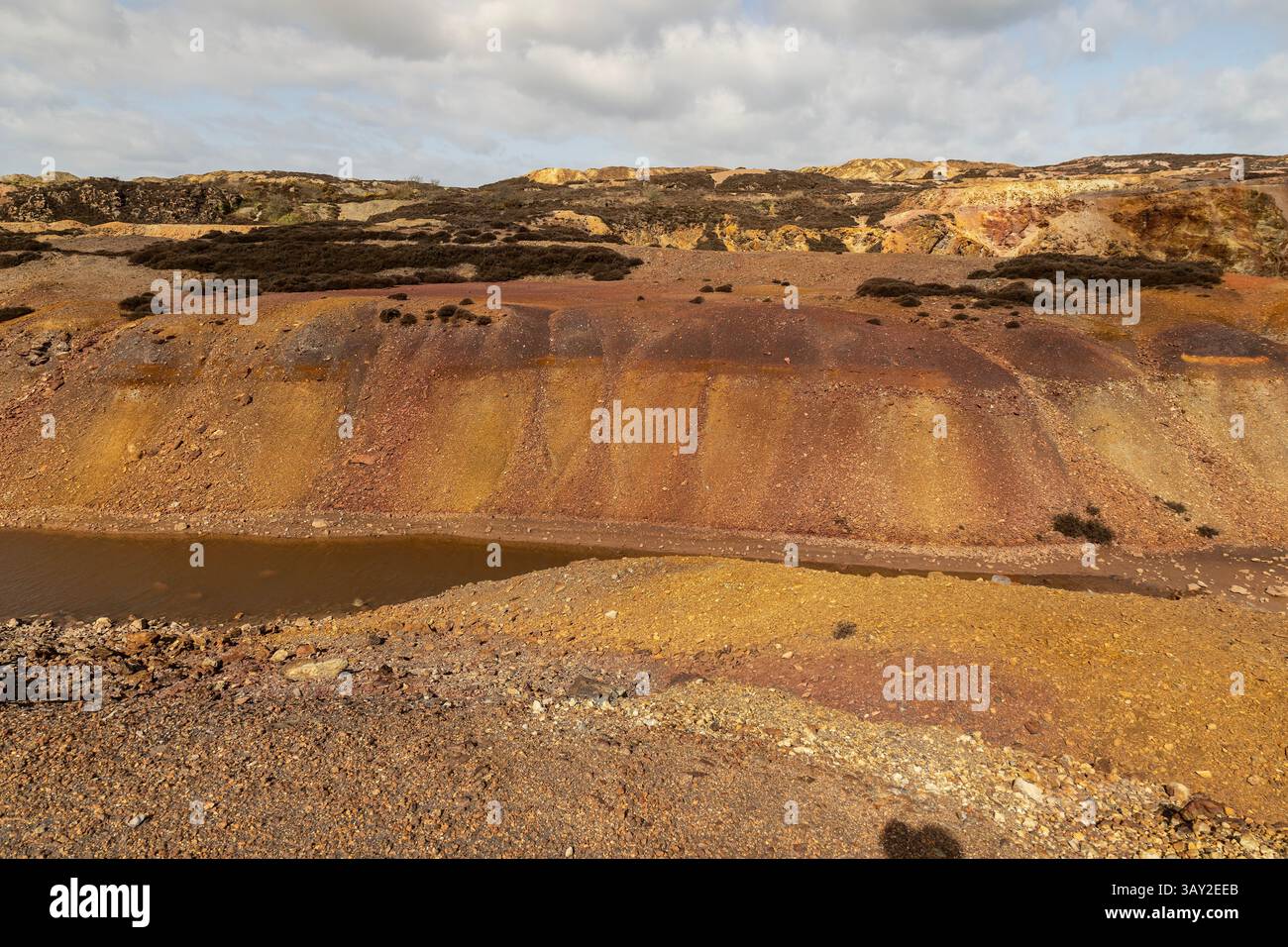 The unique and colourful strata at the disused copper mine at Parys ...