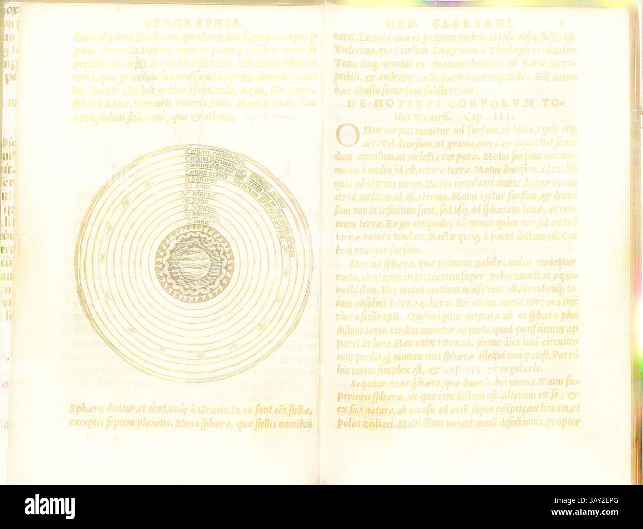 A diagram depicting a geocentric model of the universe, illustrating ...