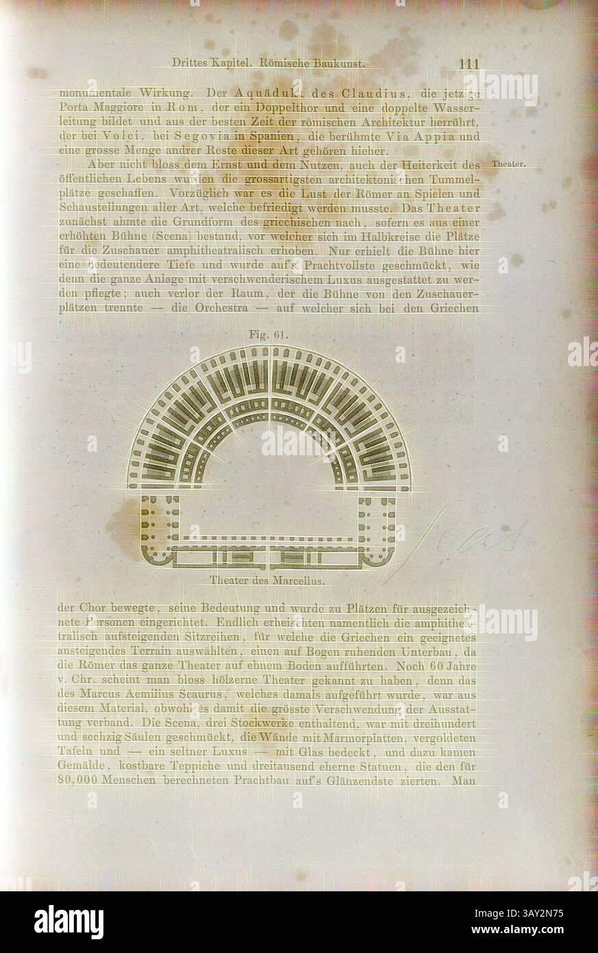 An illustration depicting the layout of the Theatre of Marcellus ...