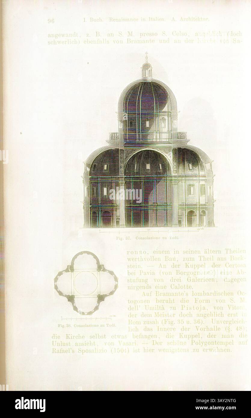 A detailed architectural illustration featuring a dome structure with ...