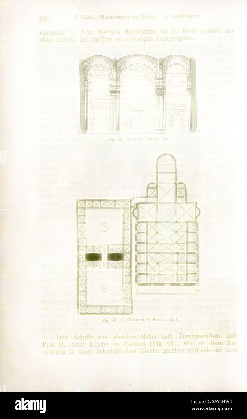 An architectural illustration depicting a classical structural design ...