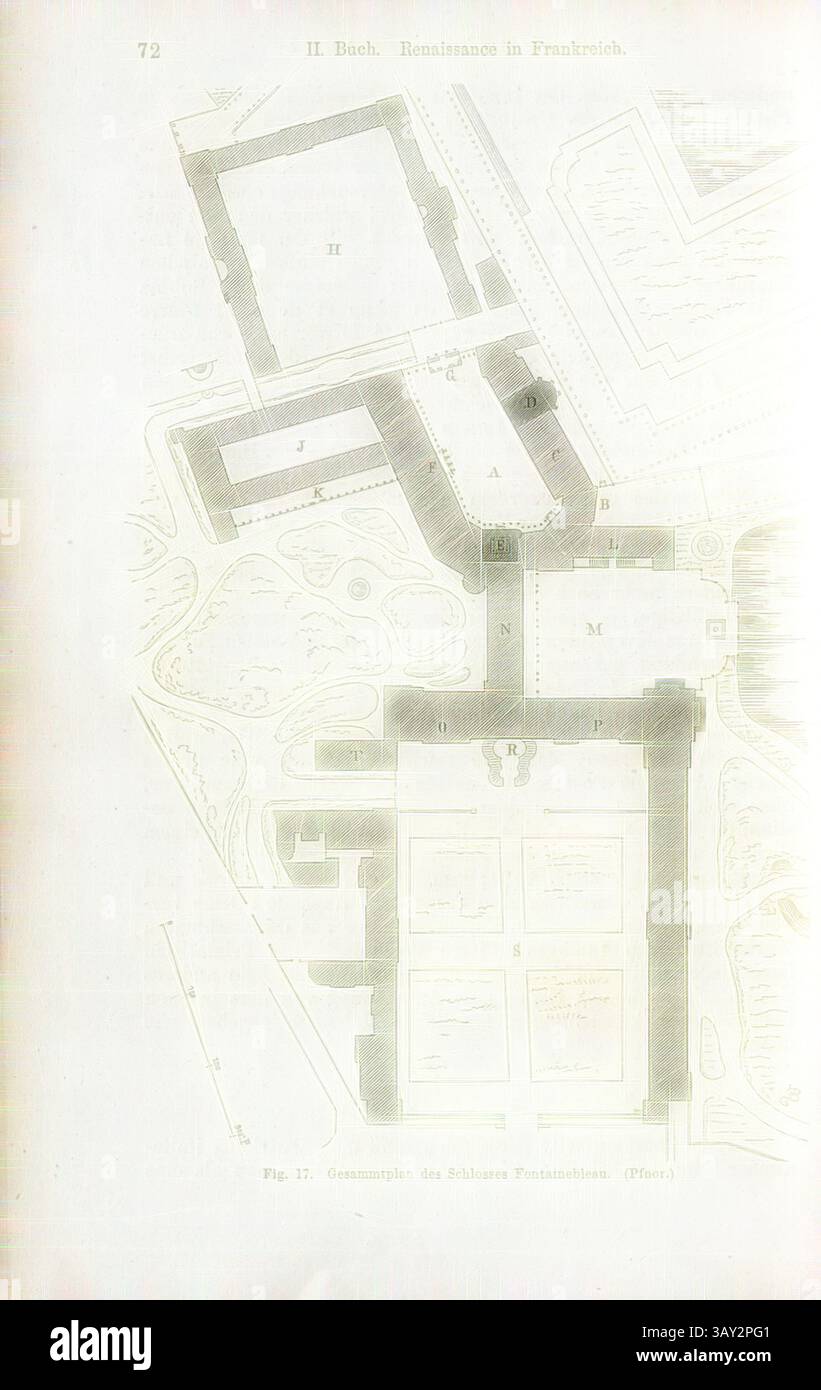 A detailed architectural plan showcasing a historical site, featuring ...