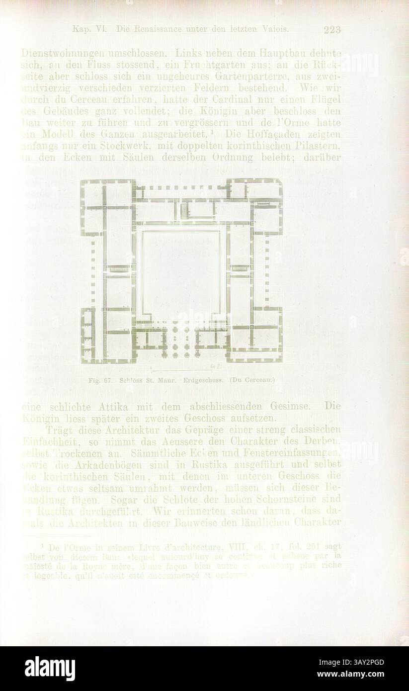 A detailed architectural plan depicting the layout of a historical ...