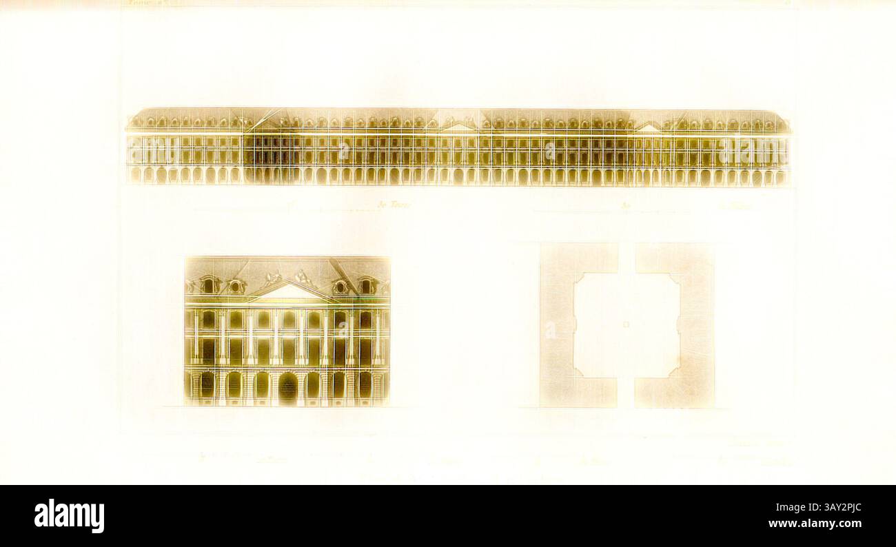 A detailed architectural blueprint features two distinct structures: a ...