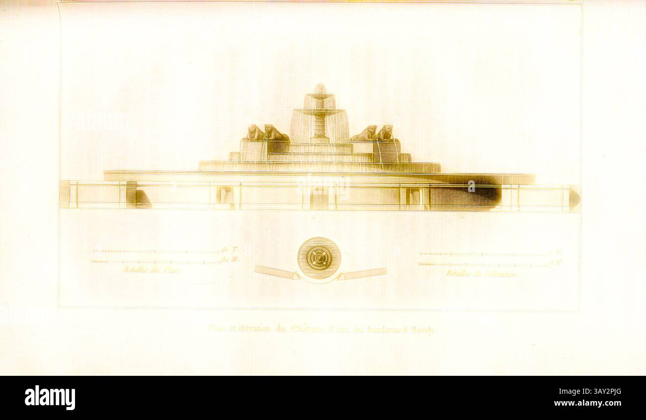 A detailed architectural blueprint showcasing a stylized building ...