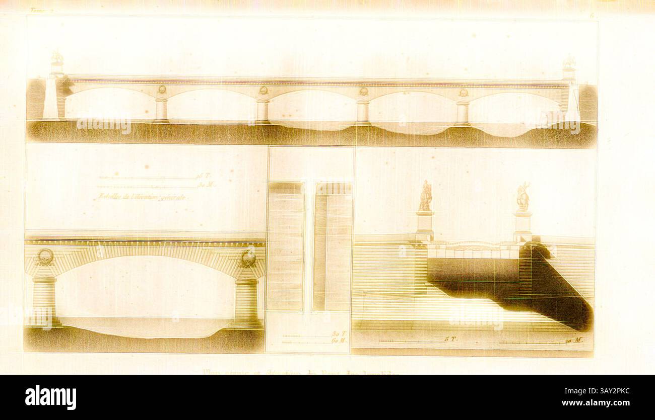 An architectural drawing showcasing a detailed design of a bridge ...