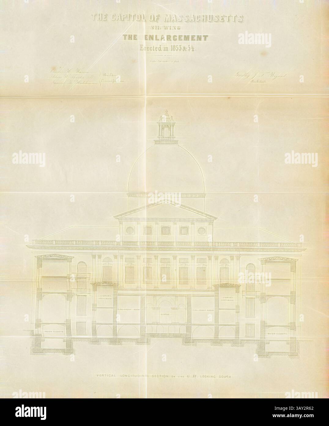 A detailed architectural drawing of the Capitol building in ...