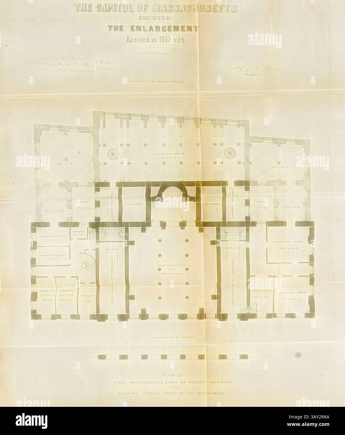 A detailed architectural plan outlining the layout of the Massachusetts ...