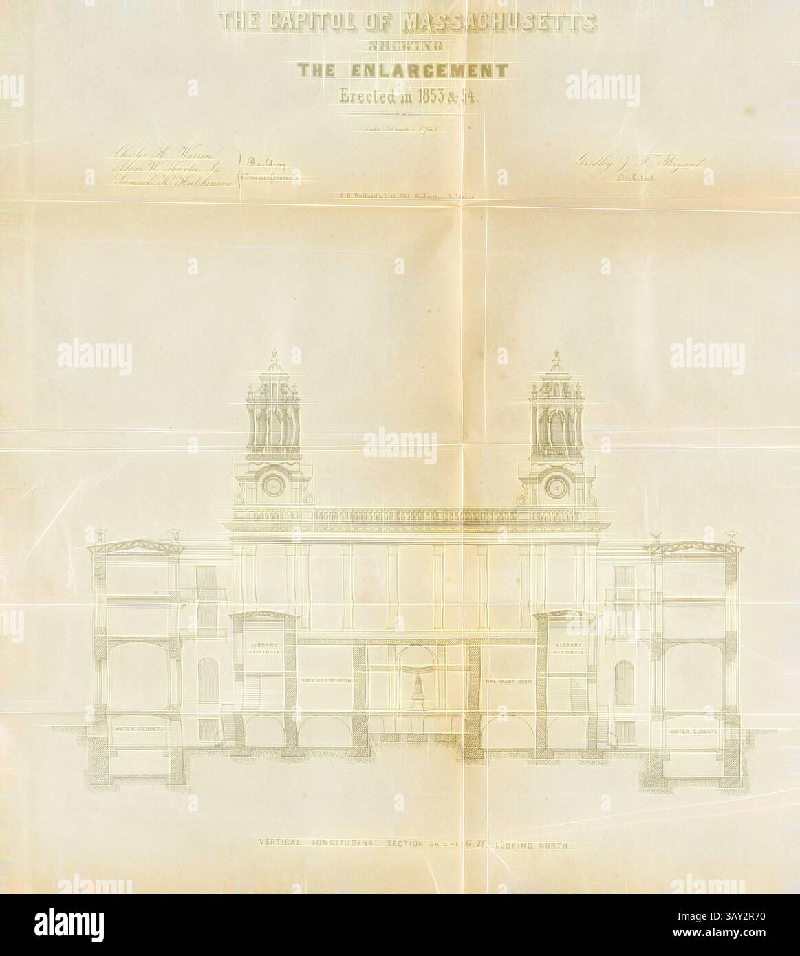 A detailed architectural drawing showcases the façade of the Capitol ...