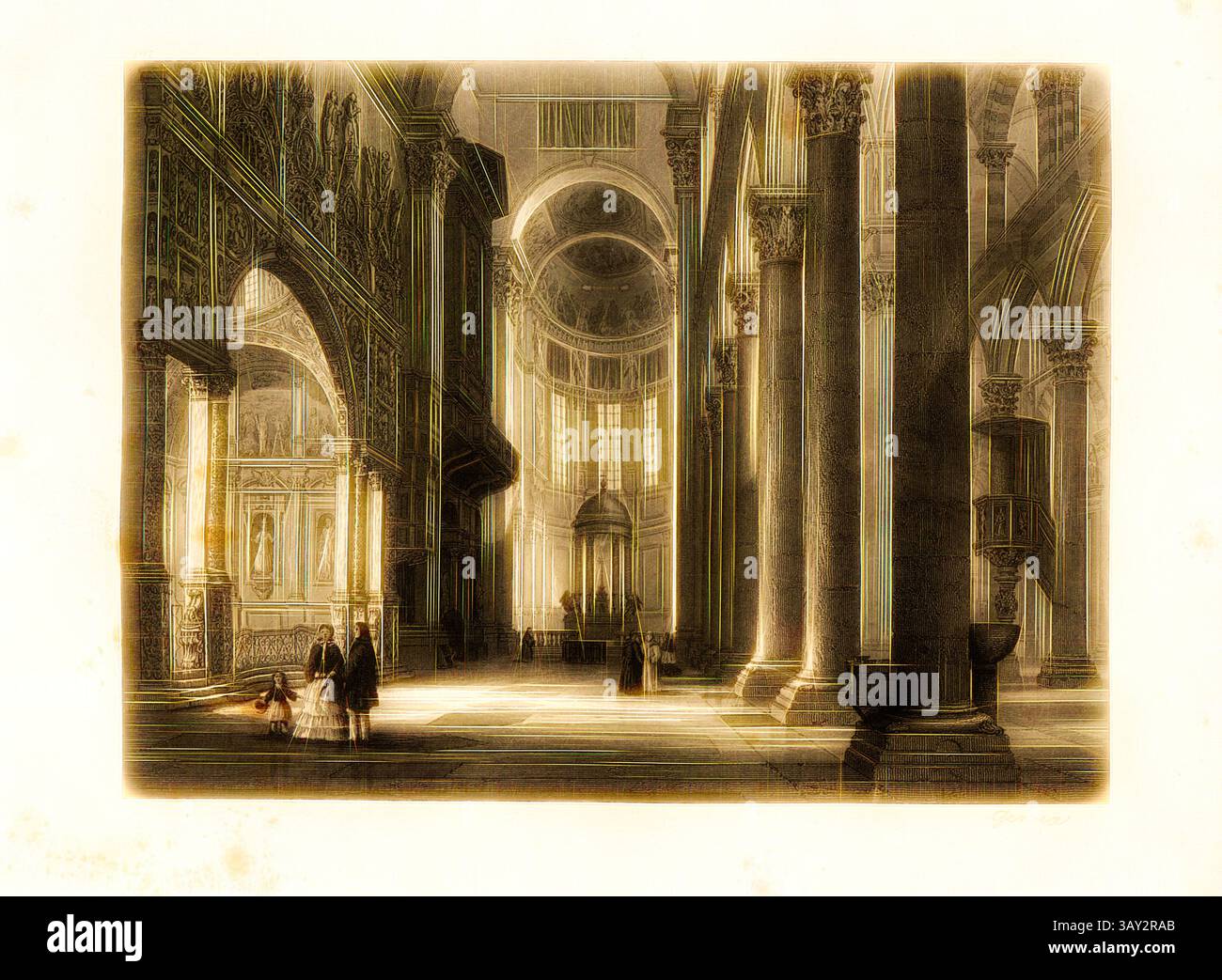 A grand interior with soaring arches and intricate architectural ...