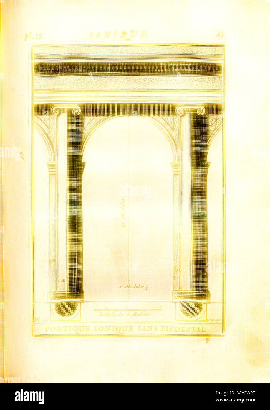 A detailed illustration of an Ionic colonnade, featuring elegant ...