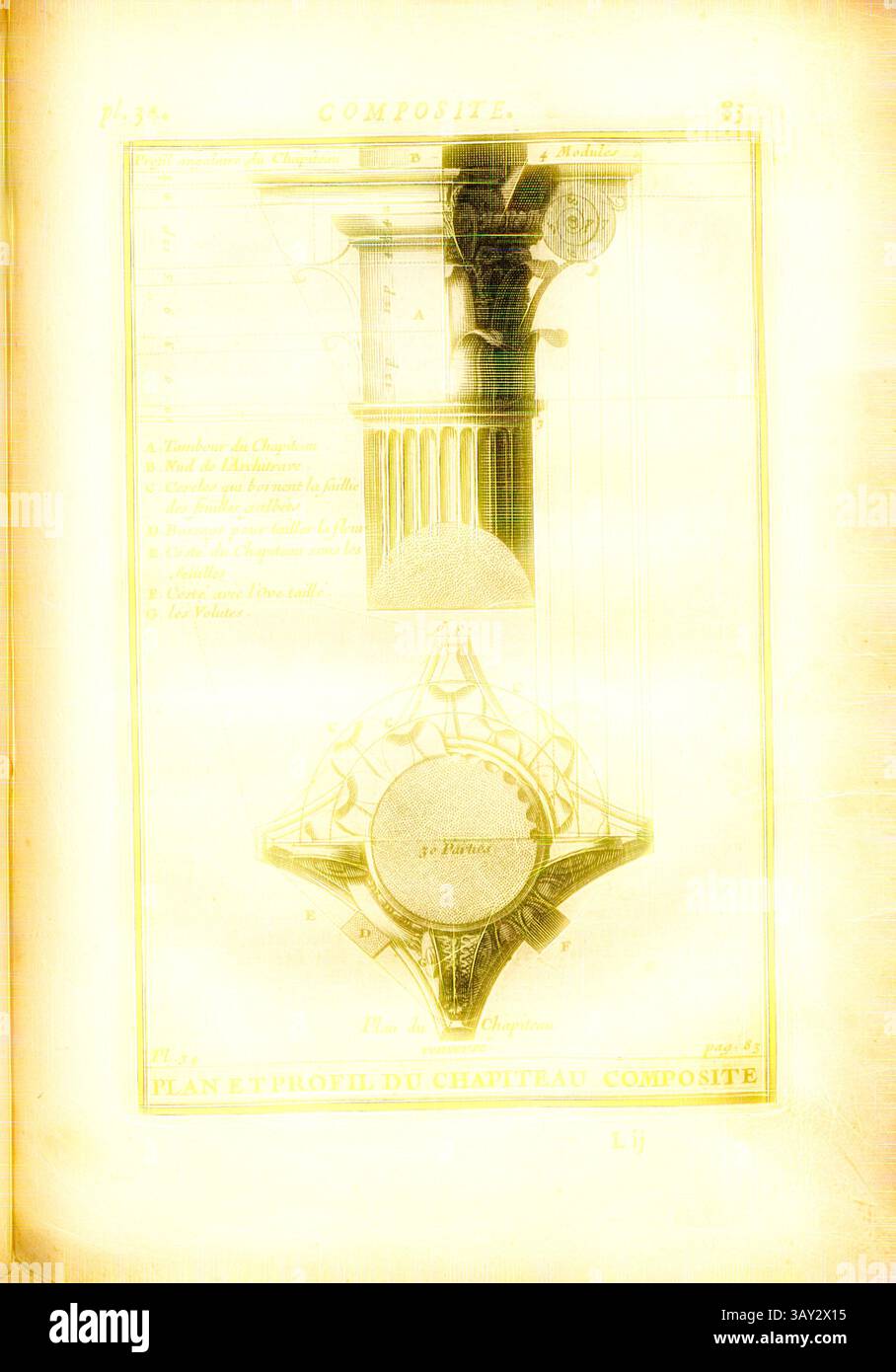 A detailed architectural illustration showcasing the composite capital ...