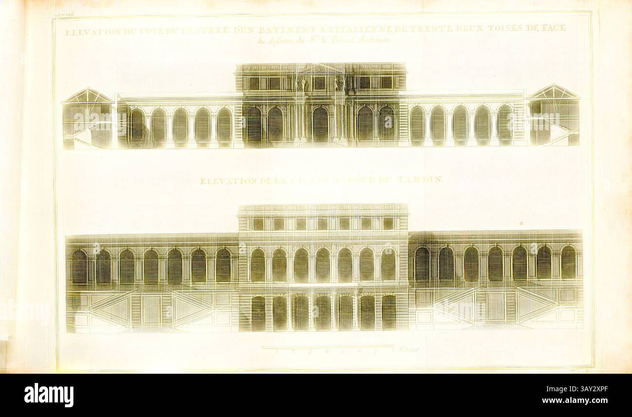 A detailed architectural elevation showcasing a grand building design ...