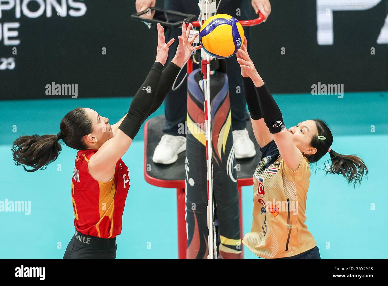 Pasig City, Philippines. 22nd Apr, 2025. Savannah Dawn Davison (L) of ...