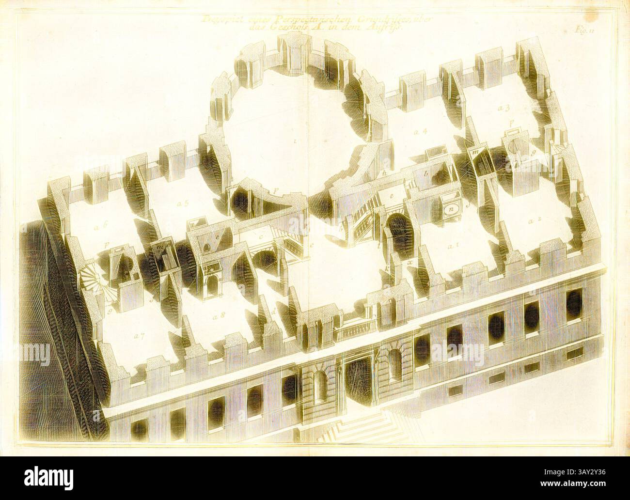 A detailed architectural plan showing the layout of a building ...