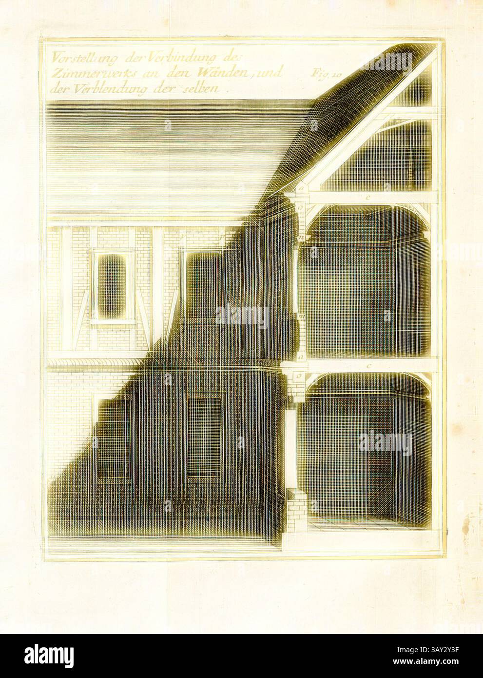 A technical illustration displaying a cross-section of a building ...
