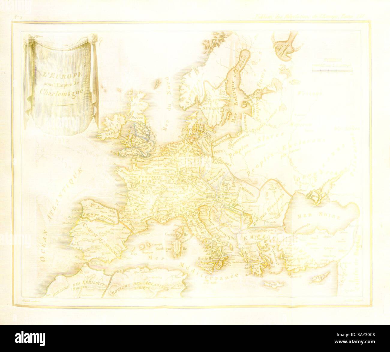 A historical map of Europe, detailing the political boundaries and key ...