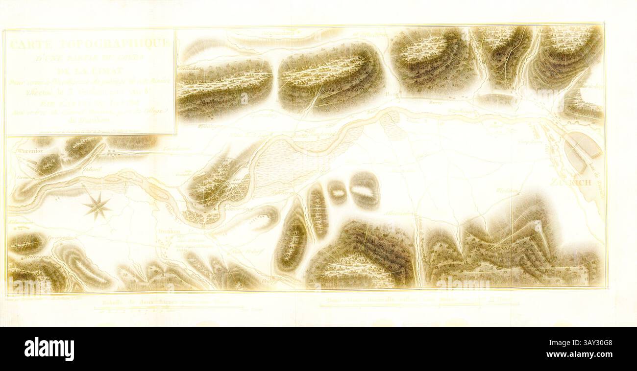 A detailed topographical map featuring hilly terrain, waterways, and ...