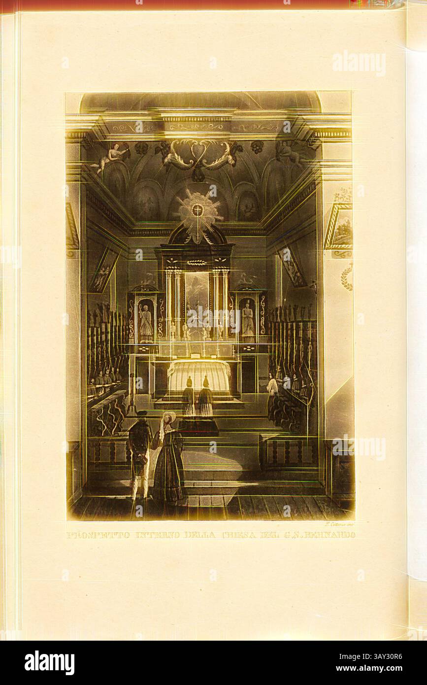 An ornate church interior features a beautifully decorated altar ...