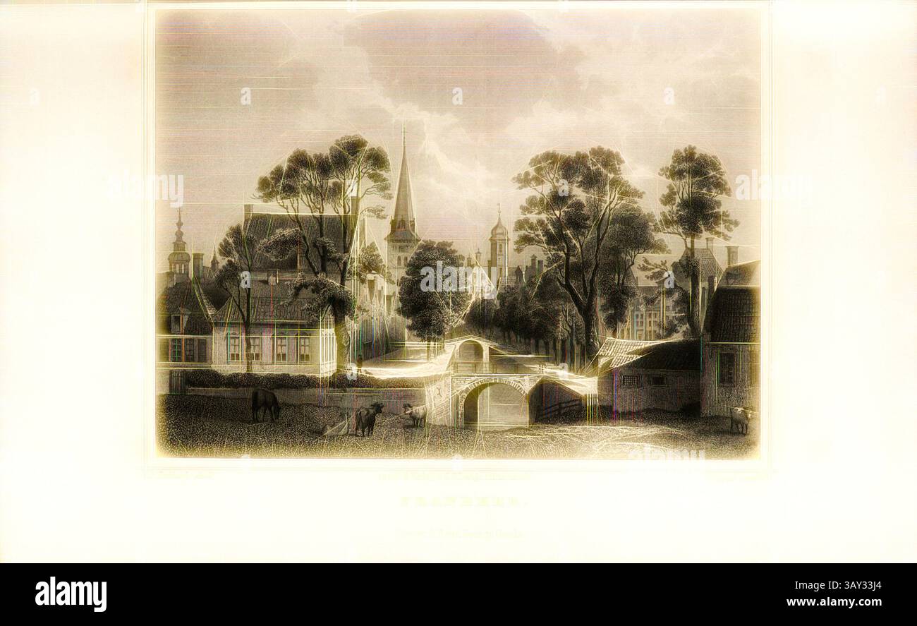A serene landscape featuring a quaint village with charming houses and ...