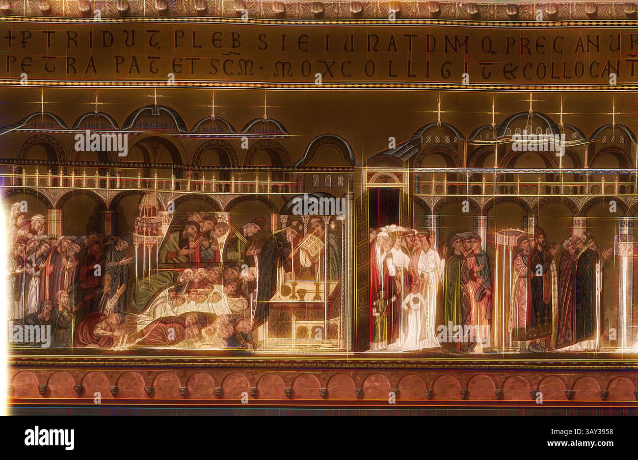 A detailed scene featuring a religious narrative, with figures in ...