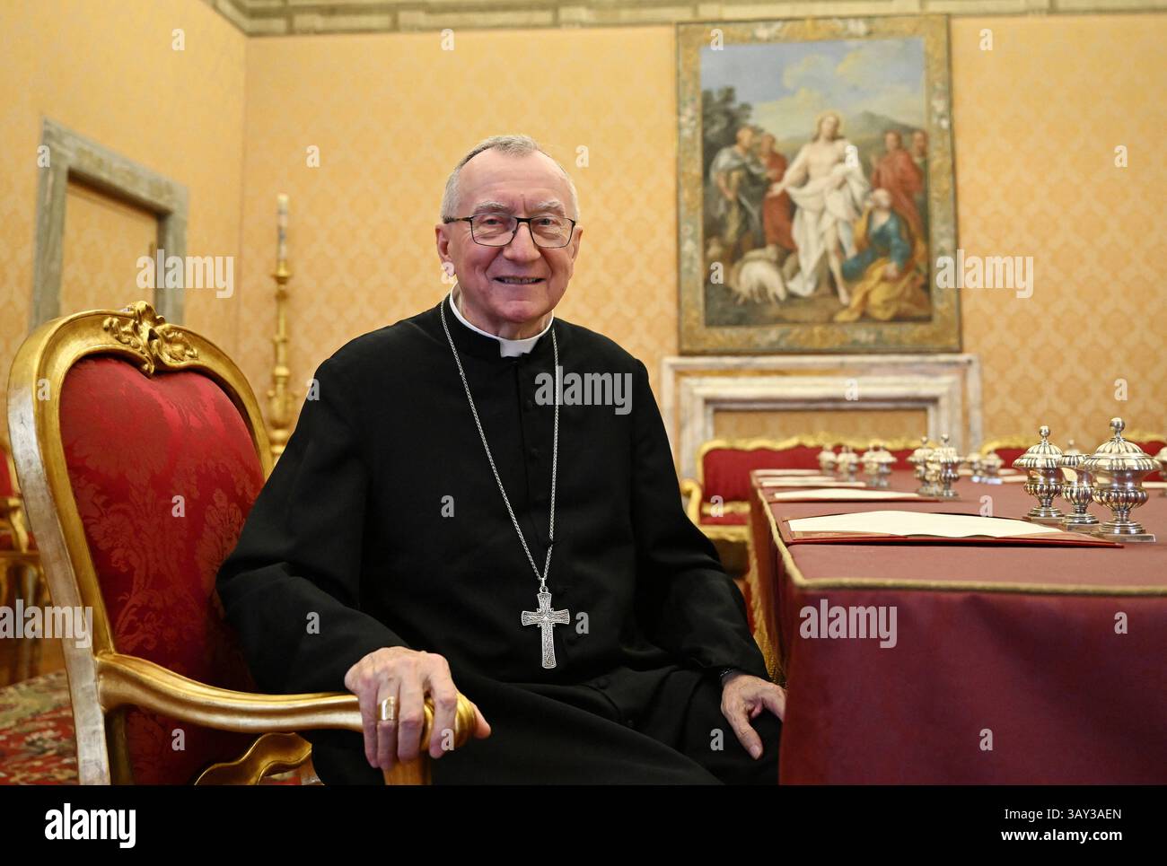 Vatican's Secretary of State cardinal Pietro Parolin (Italy) poses at ...