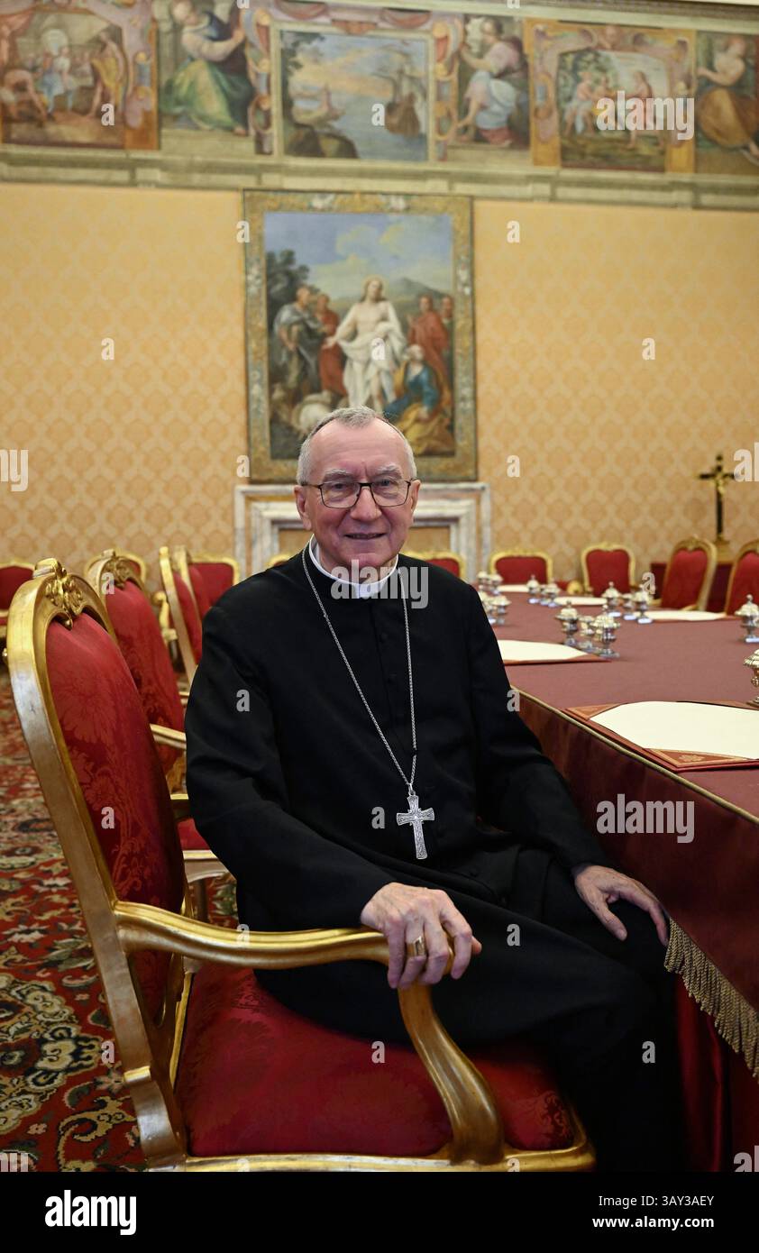 Vatican's Secretary of State cardinal Pietro Parolin (Italy) poses at ...
