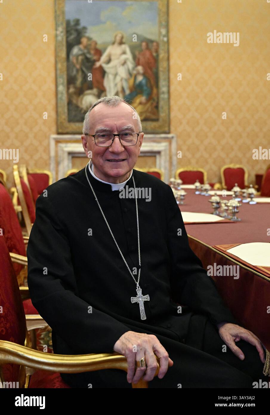 Vatican's Secretary of State cardinal Pietro Parolin (Italy) poses at the Apostolic palace ...