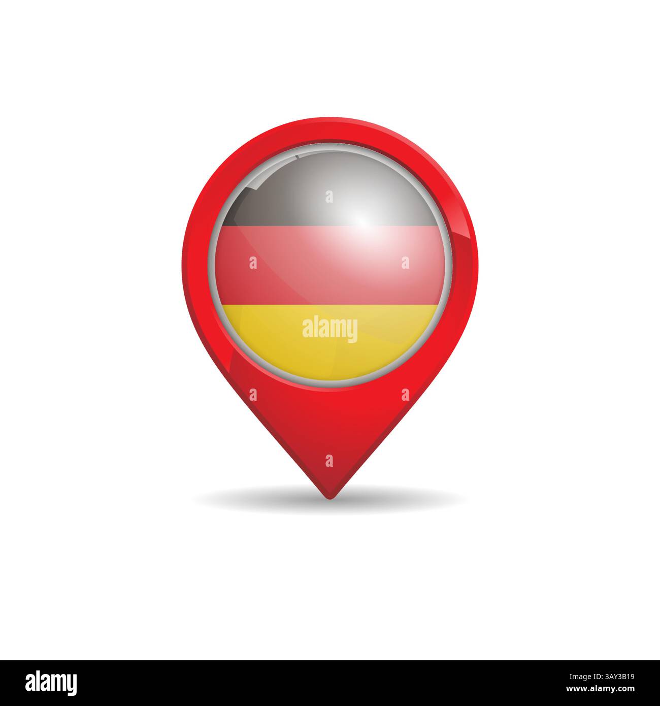 Realistic Germany flag with map pin vector illustration Stock Vector ...