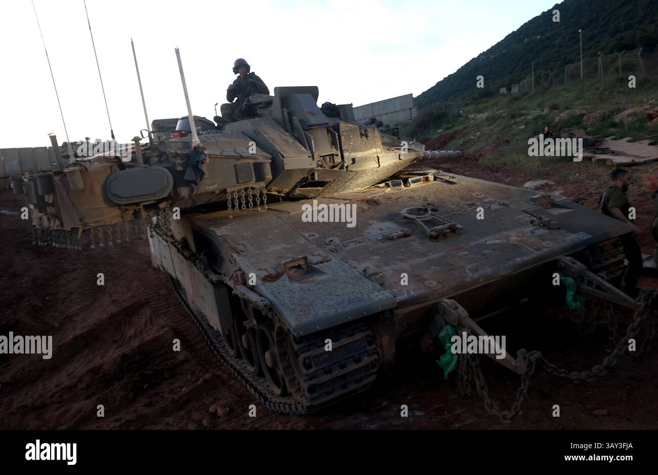 Kiryat Shmona, Lebanon. 21st Apr, 2025. Israeli soldiers take part in a ...