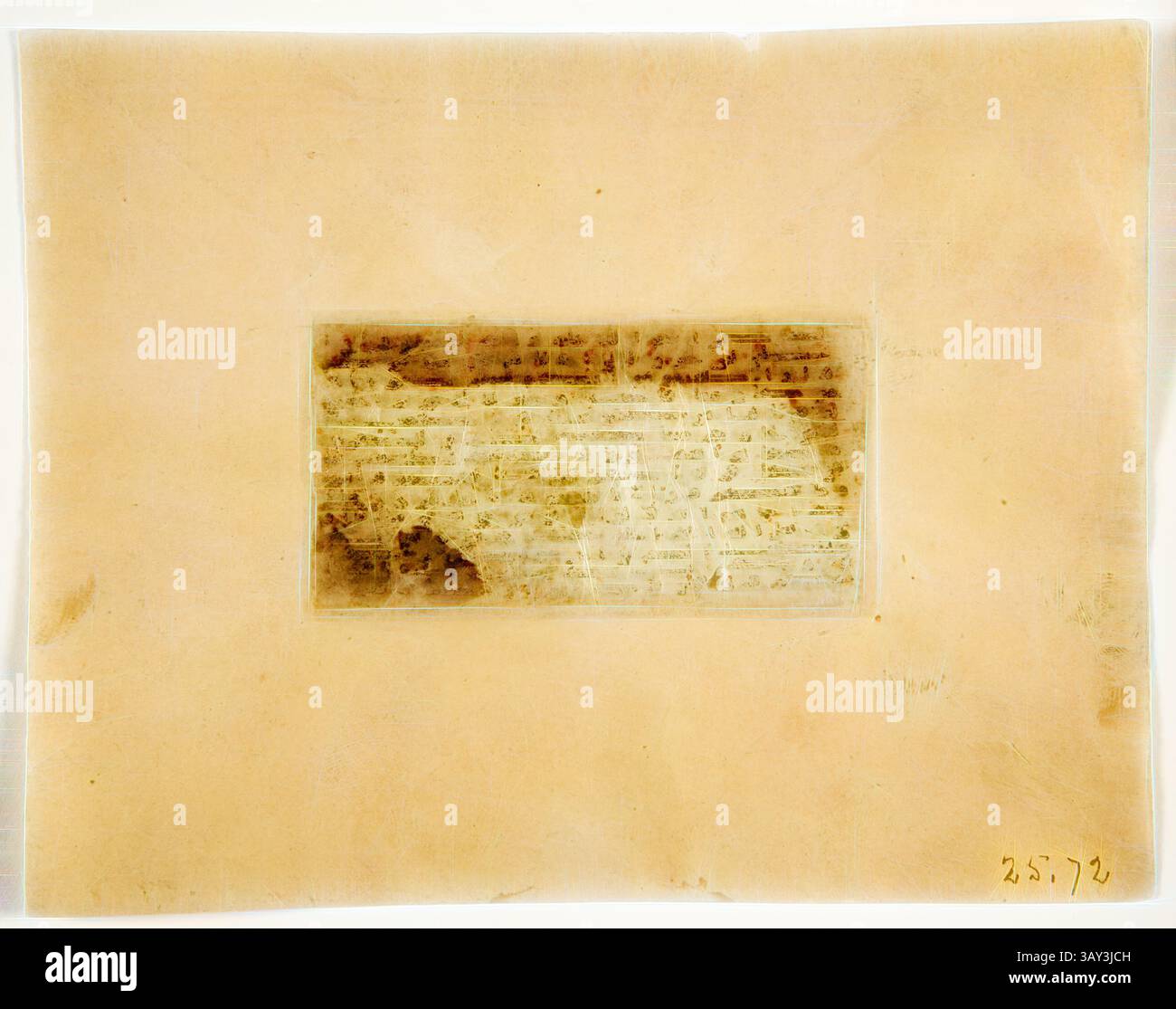 An aged piece of parchment displaying faded handwritten text ...