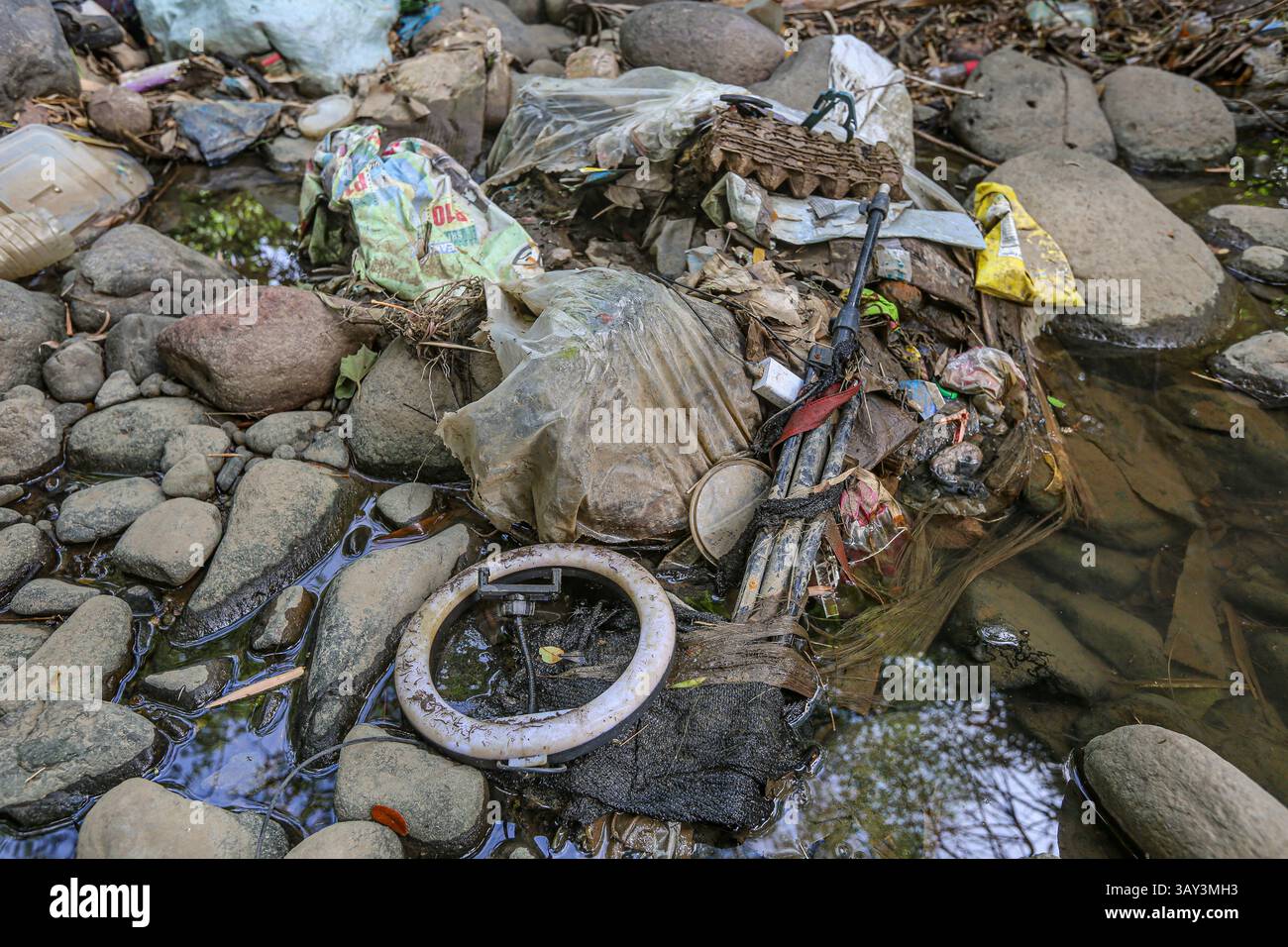 Quezon Province, Philippines. Apr 22,2025. Plastic waste, E-waste ...