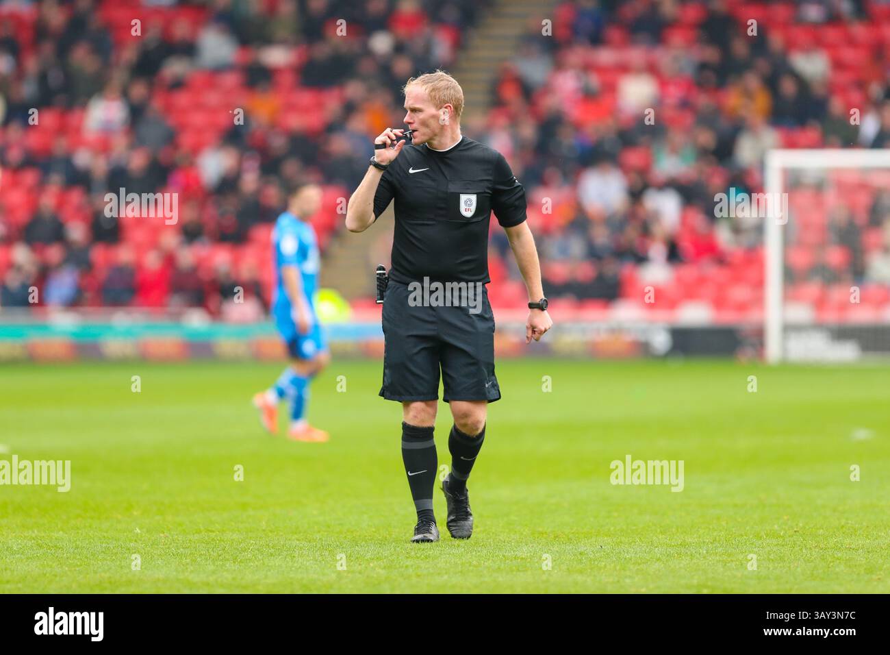 Oakwell Stadium, Barnsley, England - 21st April 2025 Referee Andrew ...